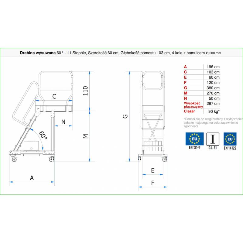 Podest z balkonem - konstrukcja specjalna.